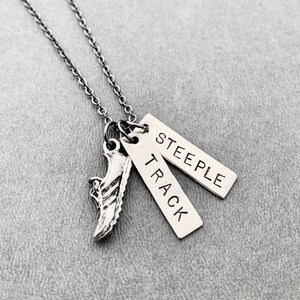 RUN TRACK STEEPLE Necklace - Steeplechase Necklace on Gunmetal Chain ...
