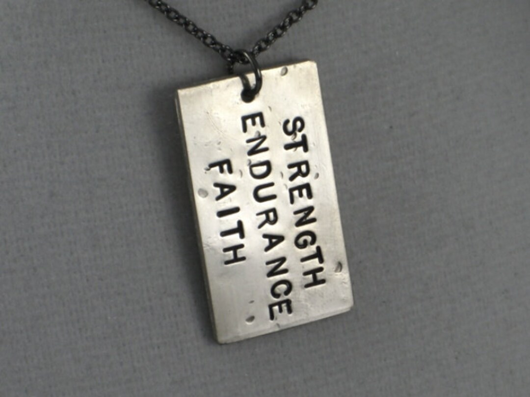 Faith - STRENGTH ENDURANCE FAITH Necklace - Inspirational Motivational ...