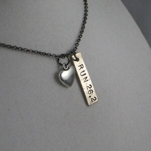 LOVE to RUN 26.2 With Puffed Heart - Marathon Running Jewelry - 26.2 ...