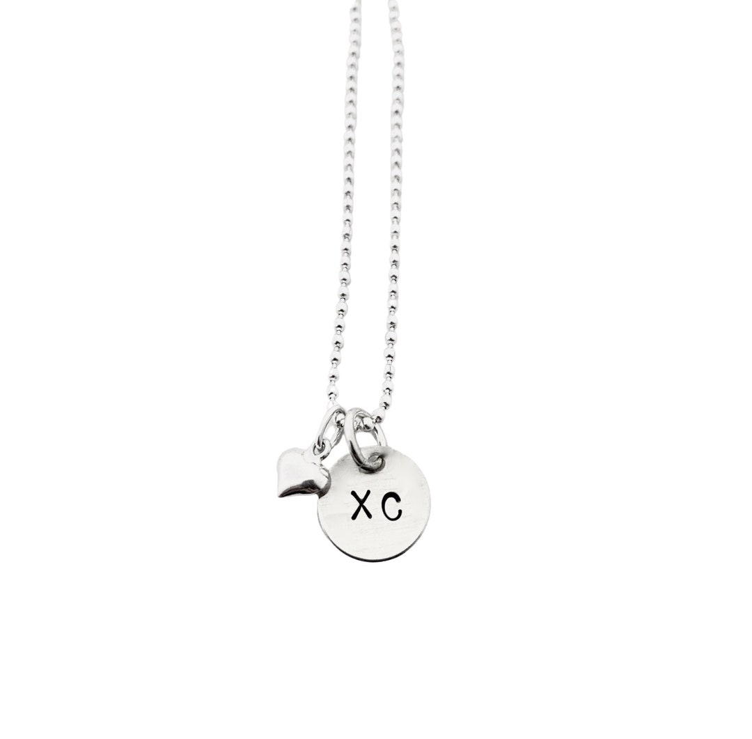 LOVE XC Puffed Heart Sterling Silver Cross Country Running Necklace ...