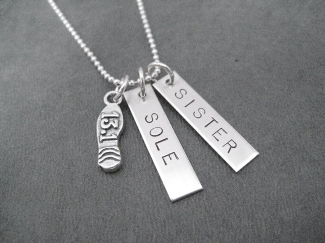 13.1 SOLE SISTER Shoe Print Sterling Silver 2 Pendant Necklace - 16, 18 ...