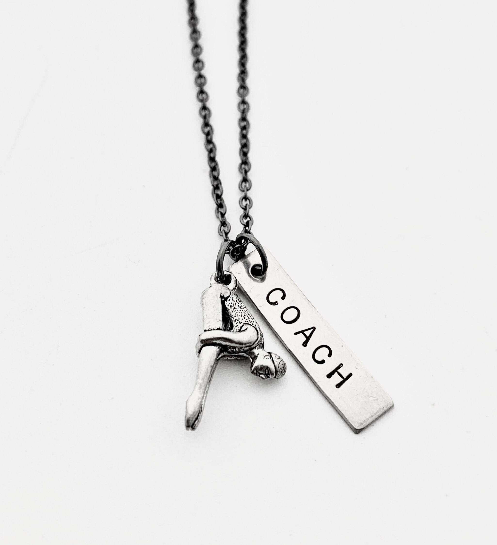 DIVE COACH Necklace - Diving Necklace on Gunmetal Chain - Diver Jewelry ...