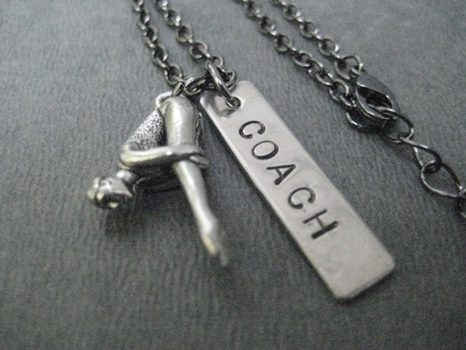DIVE COACH Necklace - Diving Necklace on Gunmetal Chain - Diver Jewelry ...