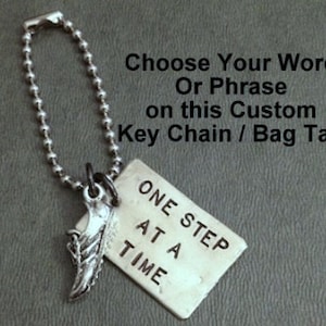 CUSTOM Personalized Key Chain / Bag Tag With Hand Hammered CUSTOM ...