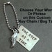 CUSTOM Personalized Key Chain / Bag Tag With Hand Hammered CUSTOM ...