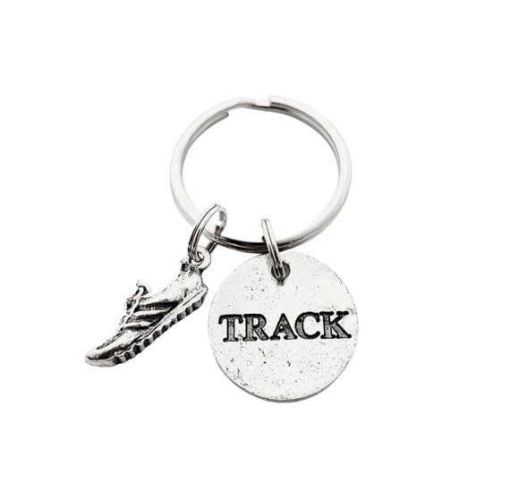TRACK Round Pewter Pendant Key Chain Pewter Running Shoe - Etsy