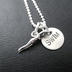 SWIM GIRL SWIM Sterling Silver Swimming Jewelry - 16, 18 or 20 Inch ...