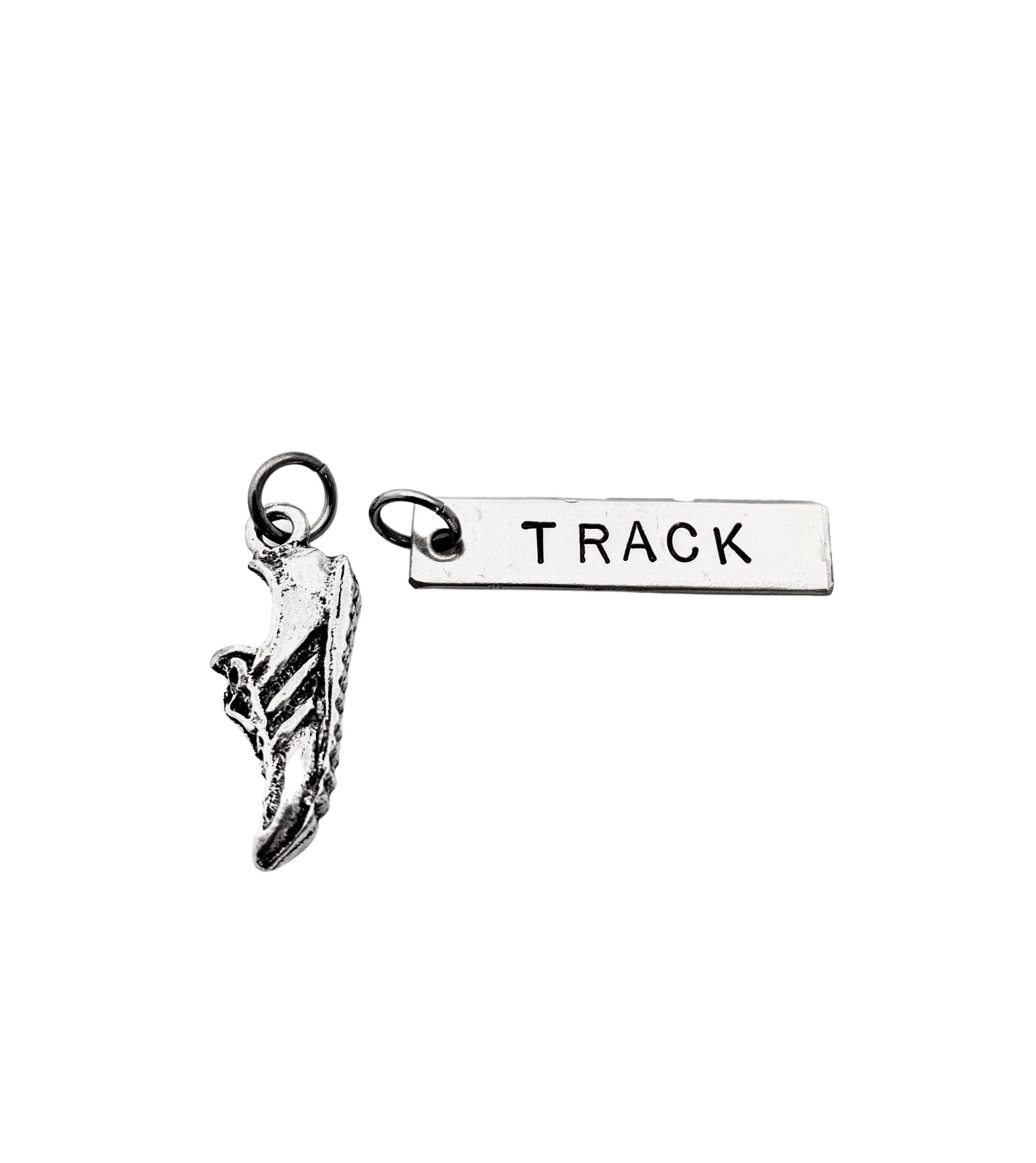 RUNNING SHOE TRACK Set - One (1) Pewter Running Shoe Charm Plus One (1 ...