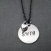 SWIM LOVE Necklace - Swimming Necklace on Gunmetal Chain - Swimmer ...