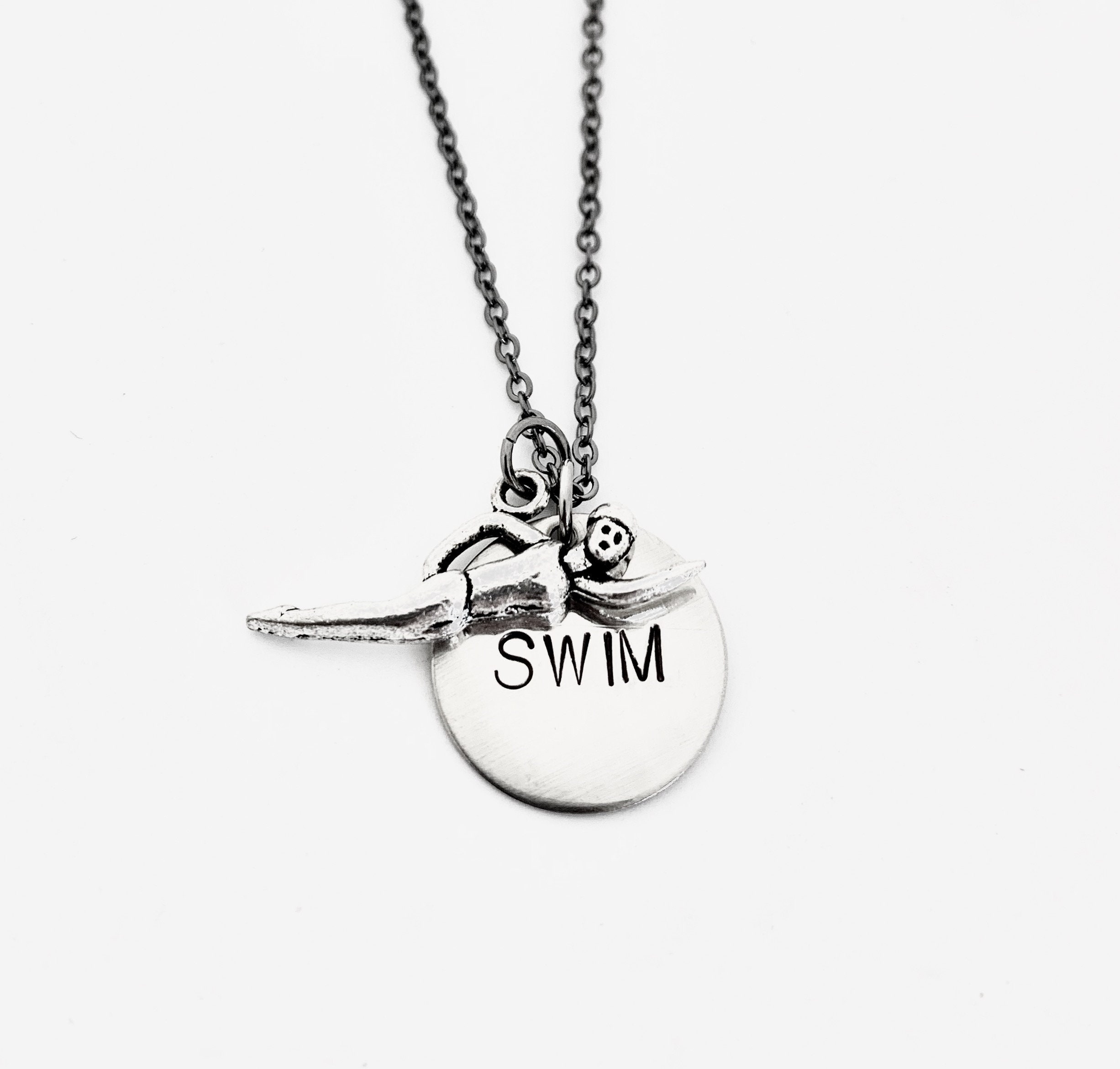 SWIM Girl SWIM Necklace - Swimming Necklace With Swimmer Girl + Swim ...