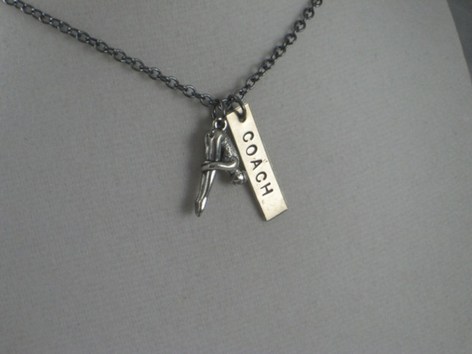 DIVE COACH Necklace Diving Necklace on Gunmetal Chain | Etsy