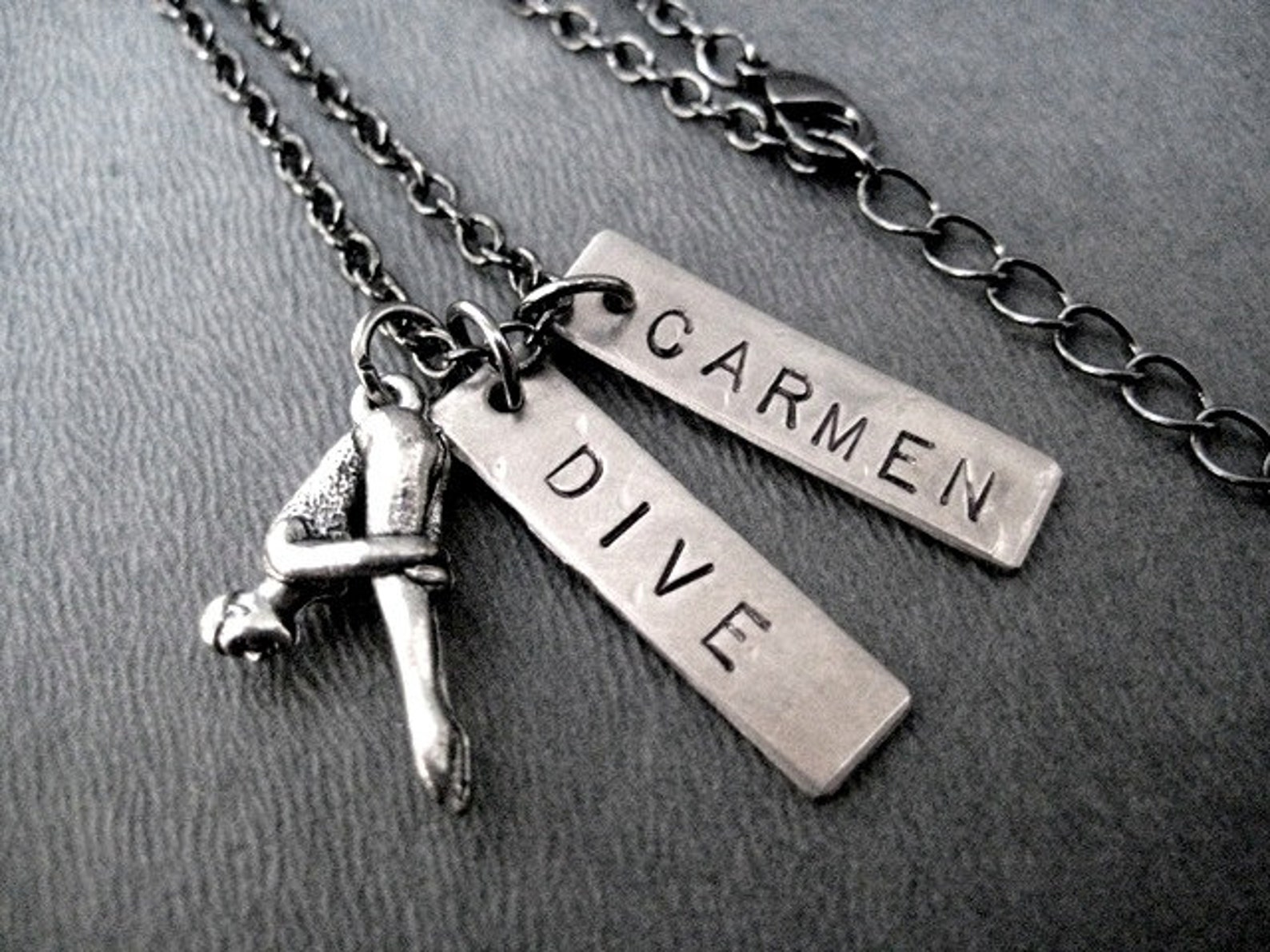 DIVE Necklace With Custom Name, Date, School or Year Pendant - Diving ...