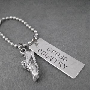 RUN CROSS COUNTRY Key Chain - Ball Chain or Key Ring - Shoe Charm ...
