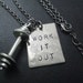 WORK IT OUT Barbell Necklace - Workout Necklace on Gunmetal Chain or ...