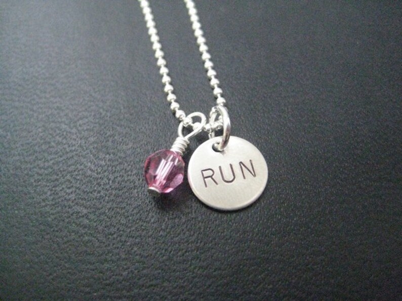 RUN RACE MONTH Sterling Silver Run Necklace 16 18 or 20 | Etsy