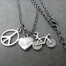 PEACE LOVE BIKE Triathlon Necklace Running Jewelry Biking - Etsy