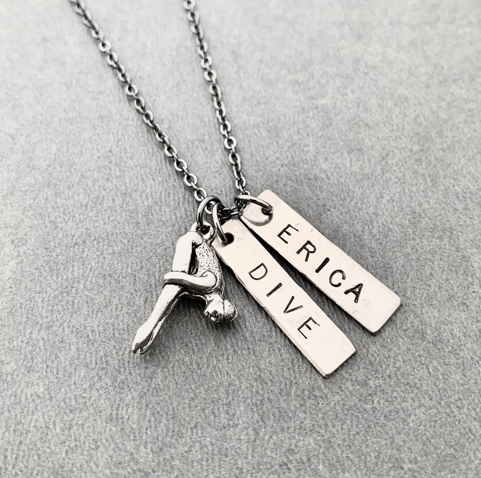 DIVE Necklace With Custom Name, Date, School or Year Pendant - Diving ...