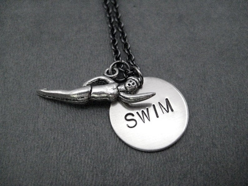 SWIM Girl SWIM Necklace - Swimming Necklace With Swimmer Girl + Swim ...