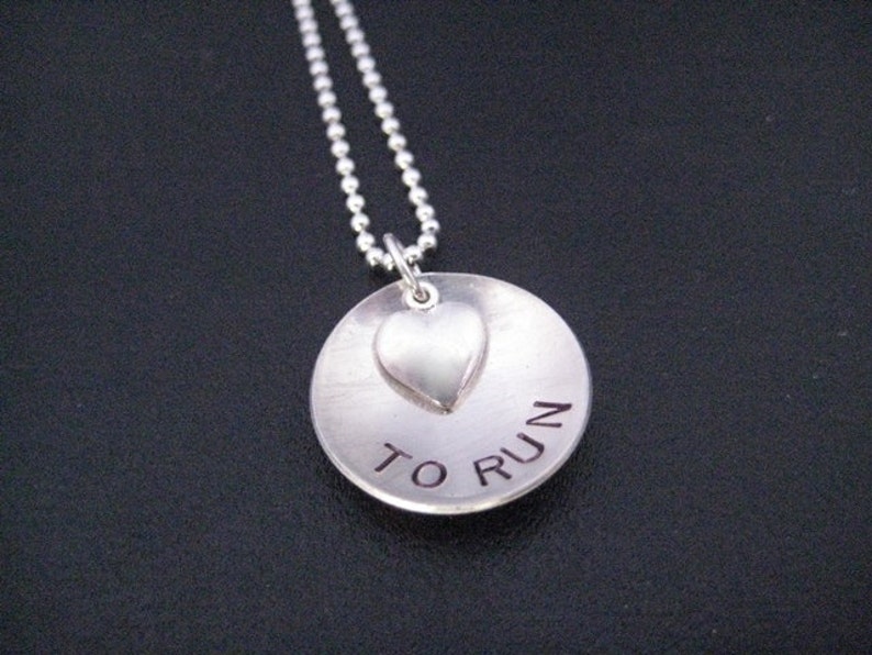 LOVE heart TO RUN Sterling Silver Running Necklace Choose - Etsy