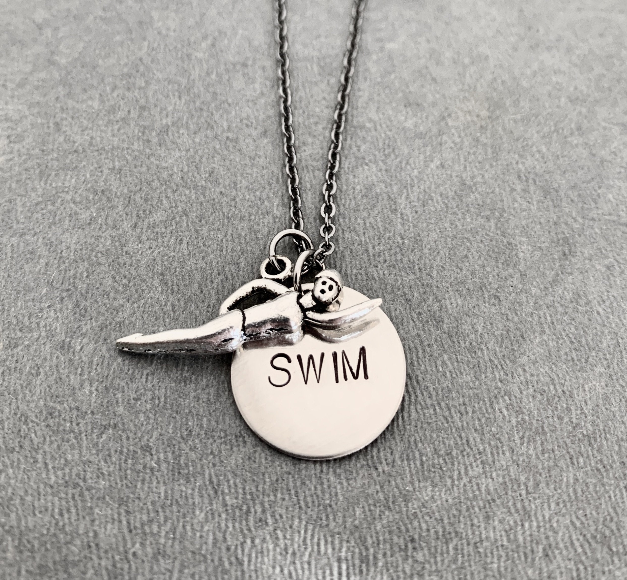 SWIM Girl SWIM Necklace - Swimming Necklace With Swimmer Girl + Swim ...