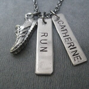 RUN Necklace With Custom Name, Date, Race, School or Year Pendant ...
