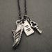 Run TRACK XC Pewter Necklace on Stainless Steel Cable Track and Cross ...