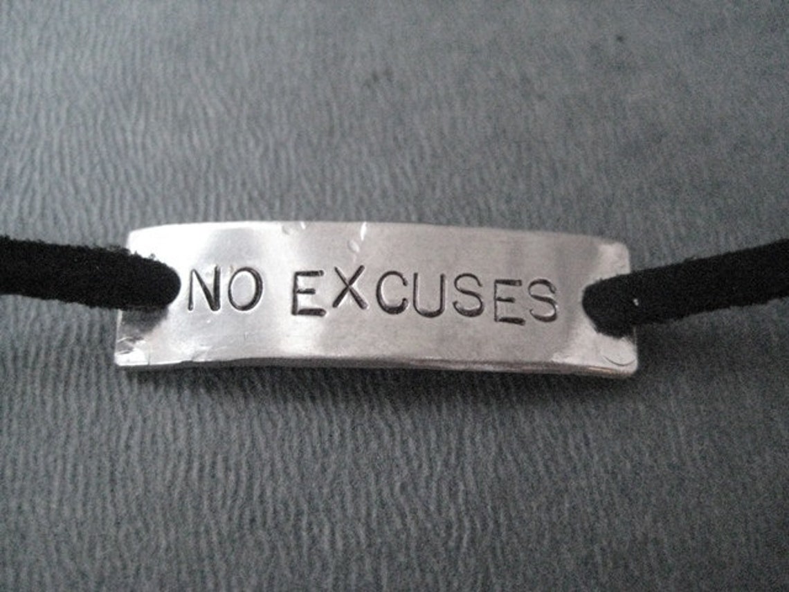NO EXCUSES Wrap Bracelet - Inspirational Jewelry - Nickel Silver ...