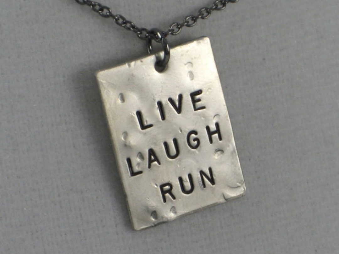 LIVE LAUGH RUN Running Necklace Running Jewelry Motivational Jewelry ...