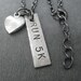 LOVE to RUN 5K With Puffed Heart Running Jewelry 5k Runner Necklace on ...