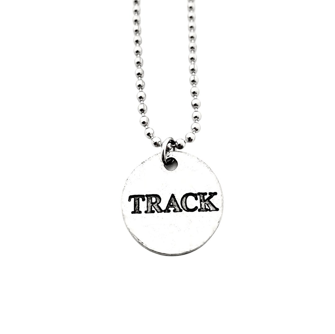 TRACK Round Pendant Necklace/key Chain/bag Tag on Stainless Steel Ball ...