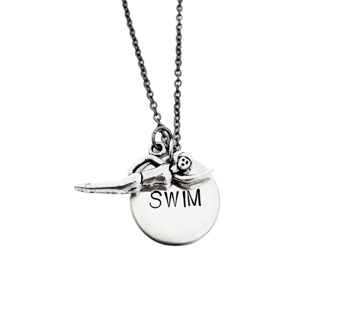 SWIM Girl SWIM Necklace - Swimming Necklace With Swimmer Girl + Swim ...