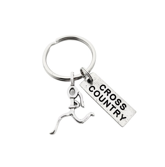 Runner Girl CROSS COUNTRY Pewter Key Chain Ball Chain or Key - Etsy