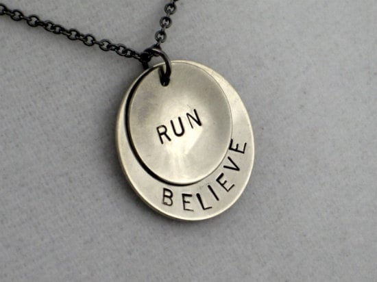 Running Jewelry BELIEVE in YOUR RUN Necklace Runner | Etsy
