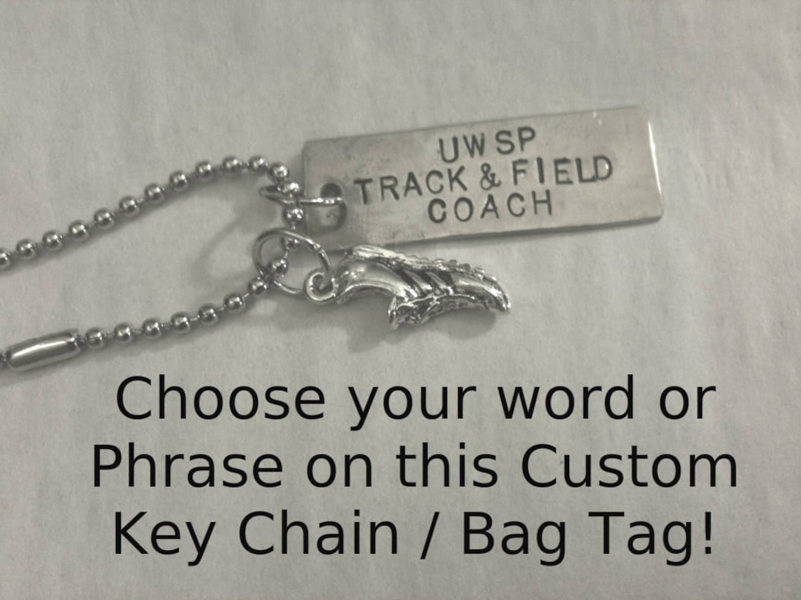 CUSTOM Personalized Key Chain / Bag Tag With Hand Hammered - Etsy