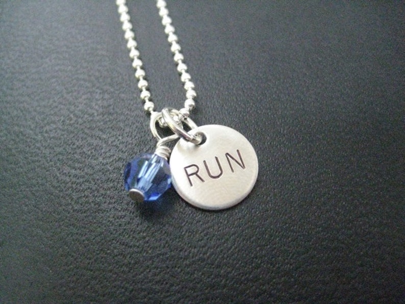 RUN RACE MONTH Sterling Silver Run Necklace 16 18 or 20 | Etsy