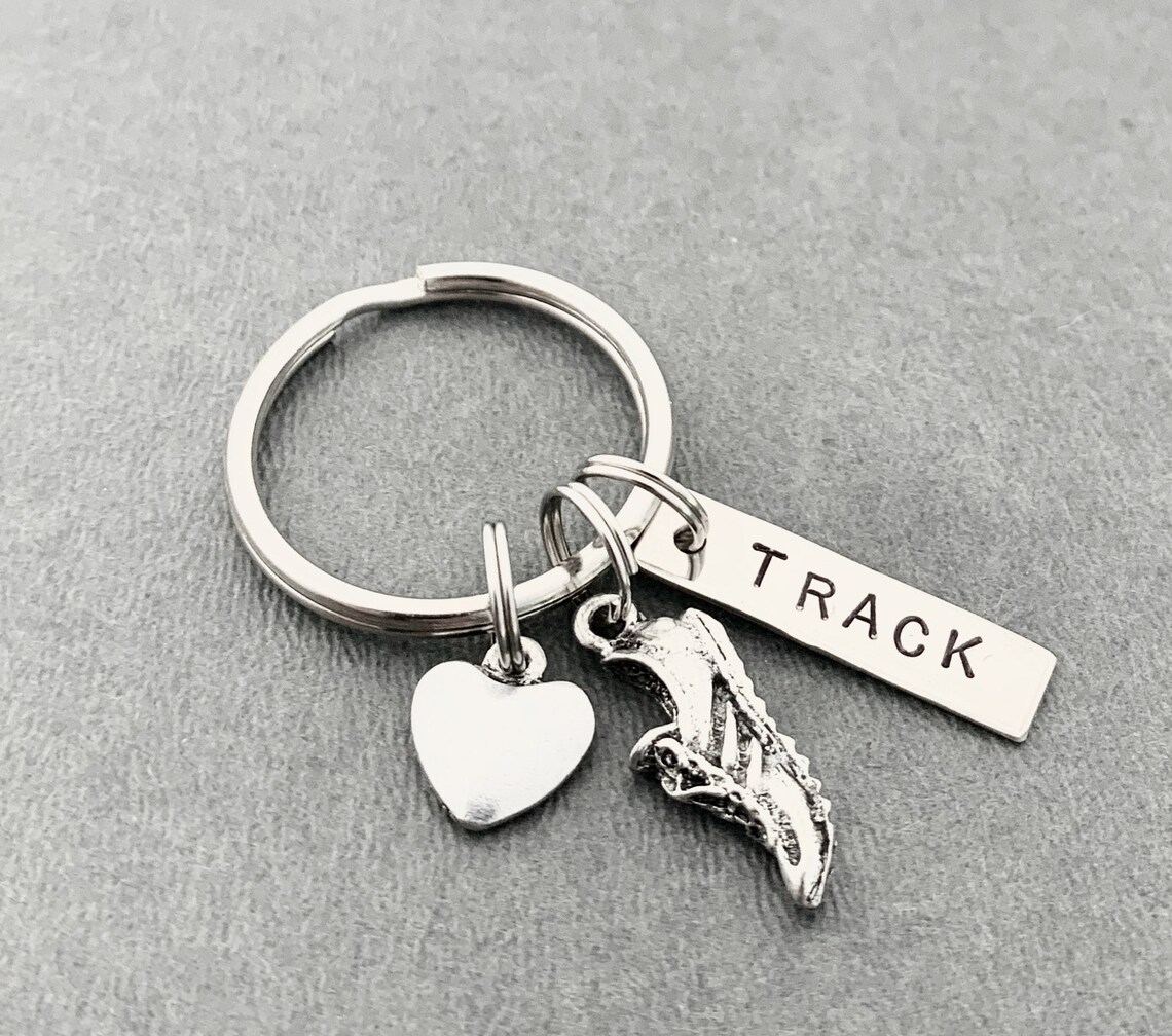 Love to Run TRACK Key Chain / Bag Tag Ball Chain or Key Ring - Etsy