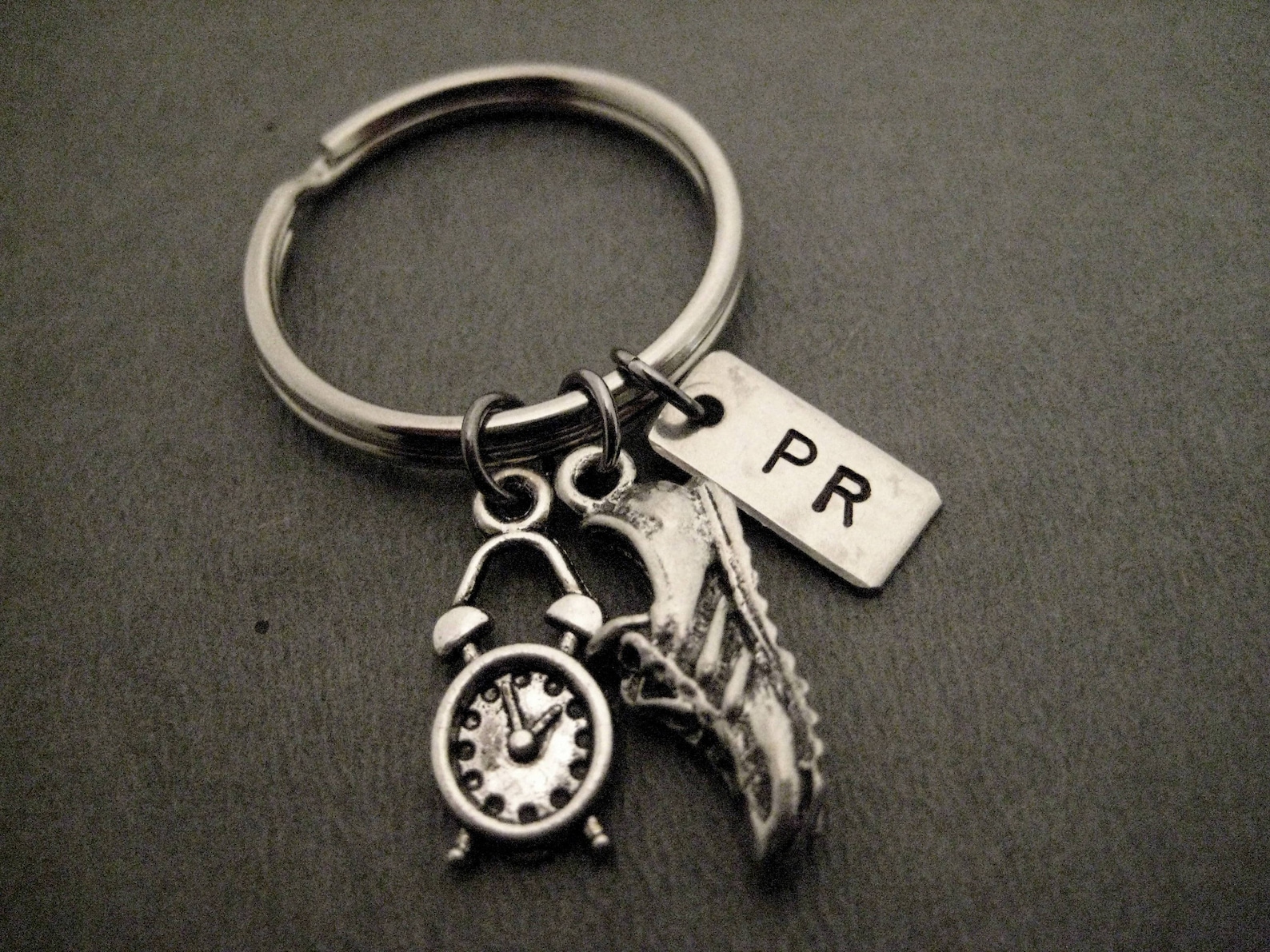 Time to Run a PR Key Chain / Bag Tag - Handmade Nickel Silver PR Charm ...
