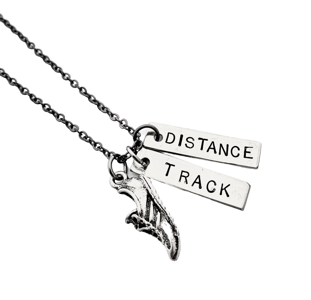 RUN TRACK DISTANCE Necklace - Distance Running Necklace on Gunmetal ...