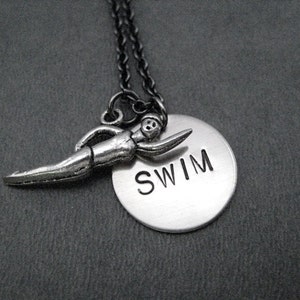 SWIM Girl SWIM Necklace - Swimming Necklace With Swimmer Girl + Swim ...