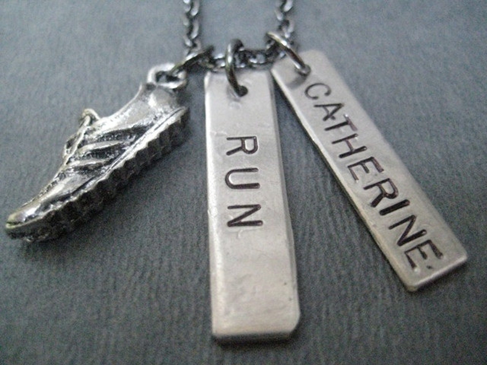RUN Necklace With Custom Name, Date, Race, School or Year Pendant ...
