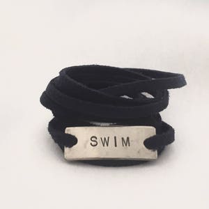 SWIM Wrap Bracelet - Swimming Jewelry - Triathlon Jewelry - Nickel ...