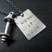 WORK IT OUT Barbell Necklace - Workout Necklace on Gunmetal Chain or ...