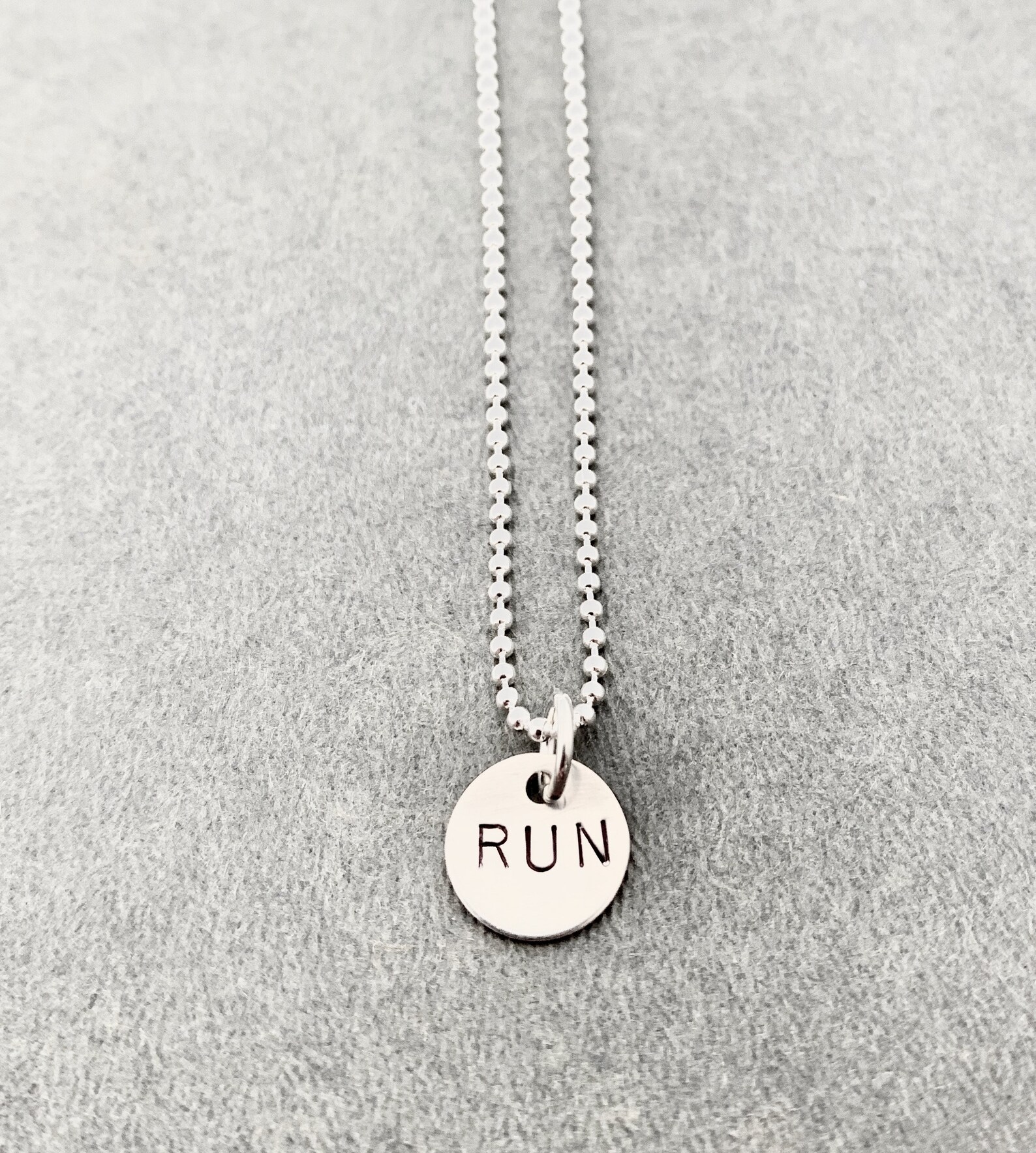 RUN JUST RUN Sterling Silver Running Necklace Hand Crafted | Etsy