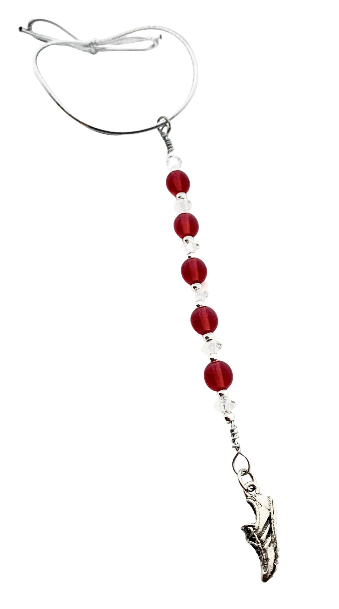 RUNNING SHOE Charm Beaded Icicle Ornament / Wine Bottle Charm / Runner ...