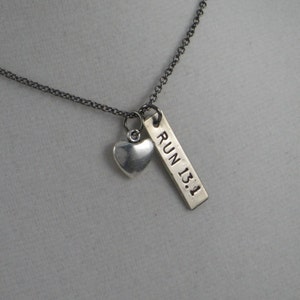 LOVE to RUN 13.1 With Puffed Heart - Half Marathon Running Necklace on ...