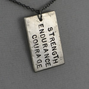 STRENGTH ENDURANCE COURAGE Necklace - Strength Jewelry - Inspirational ...
