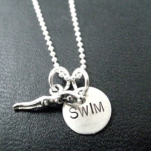 SWIM GIRL SWIM Sterling Silver Swimming Jewelry - 16, 18 or 20 Inch ...