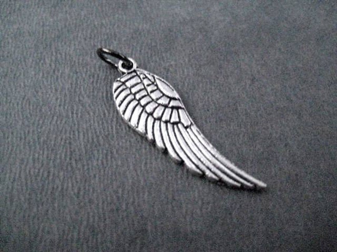 Pewter Large WING Charm - 1 1/2 Inch Long - Wing Charm - Add ONE (1 ...