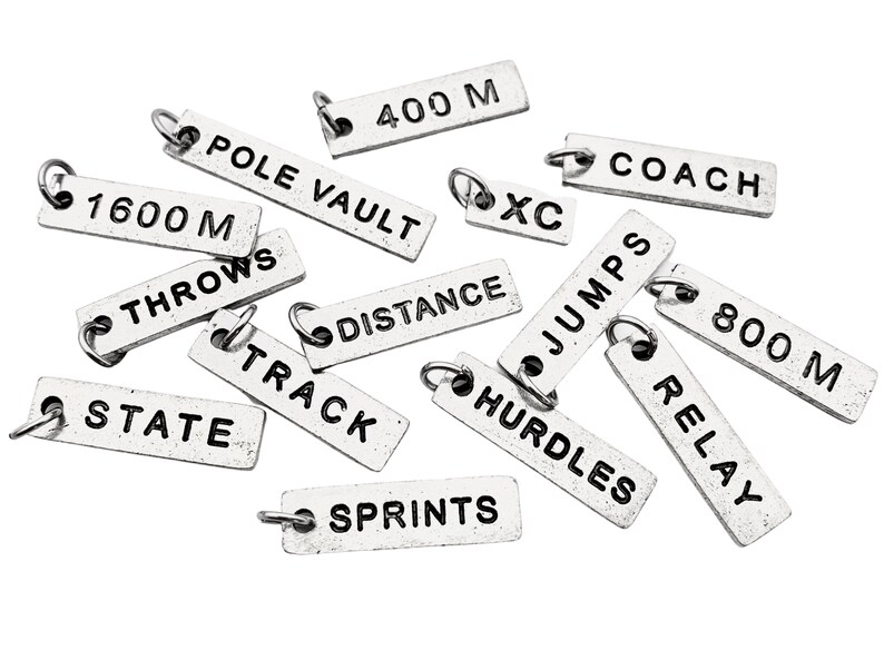 TRACK & FIELD Pewter Key Chain / Bag Tag Ball Chain or Key - Etsy