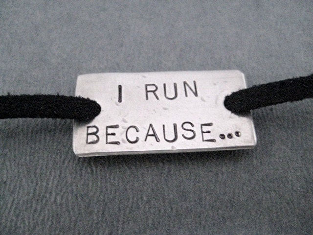I RUN Because...wrap Bracelet - Running Jewelry - Motivational Jewelry ...